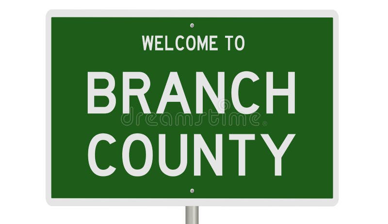 Road Sign for Branch County Stock Illustration - Illustration of street ...