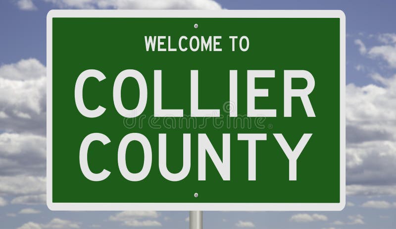 Map of Collier County in Florida Stock Vector - Illustration of lakes ...