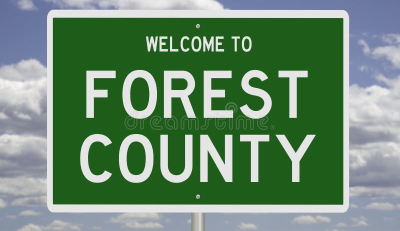 Road Sign for Forest County Stock Illustration - Illustration of ...
