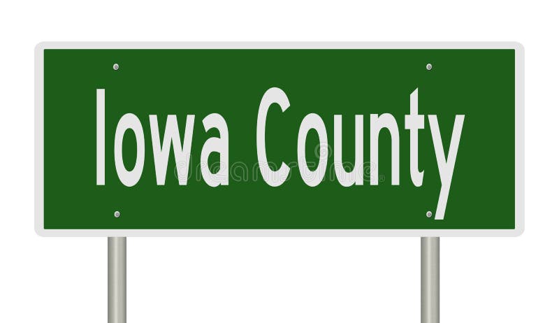 Road sign for Iowa County stock illustration. Illustration of travel ...