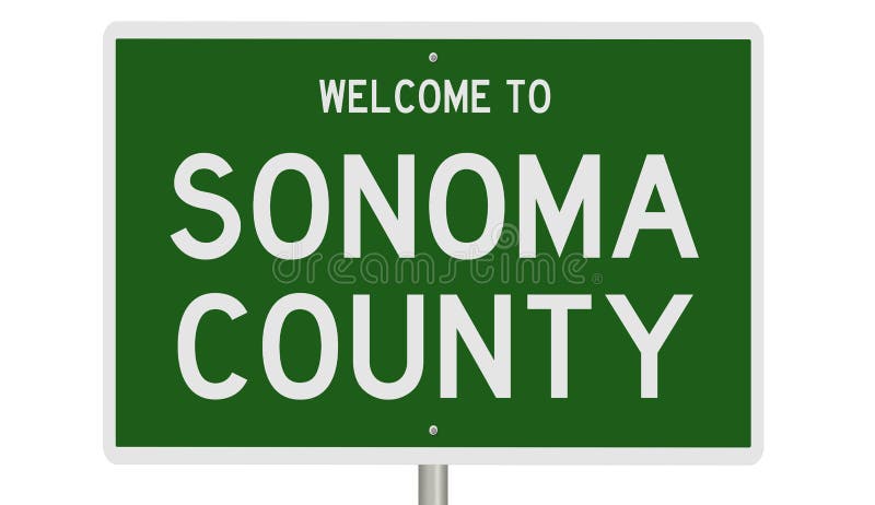 Road Sign for Sonoma County Stock Illustration - Illustration of ...
