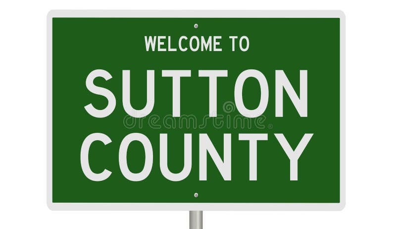 Road Sign for Sutton County Stock Illustration - Illustration of ...