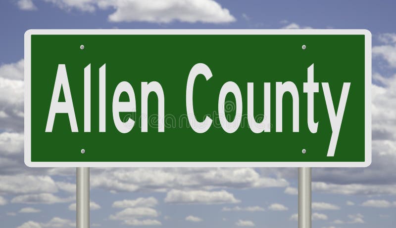 Highway Sign for Allen County Stock Illustration - Illustration of ...