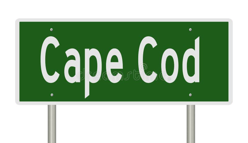 Highway Sign for Cape Cod Massachusetts Stock Illustration ...