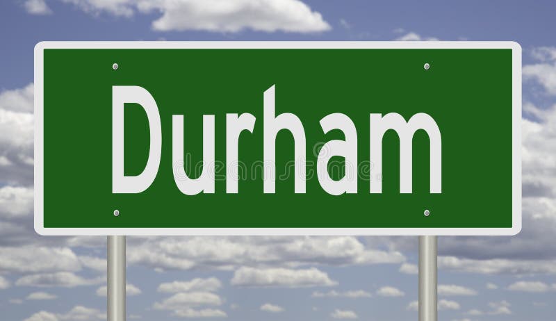 Highway Sign for Durham North Carolina Stock Illustration ...
