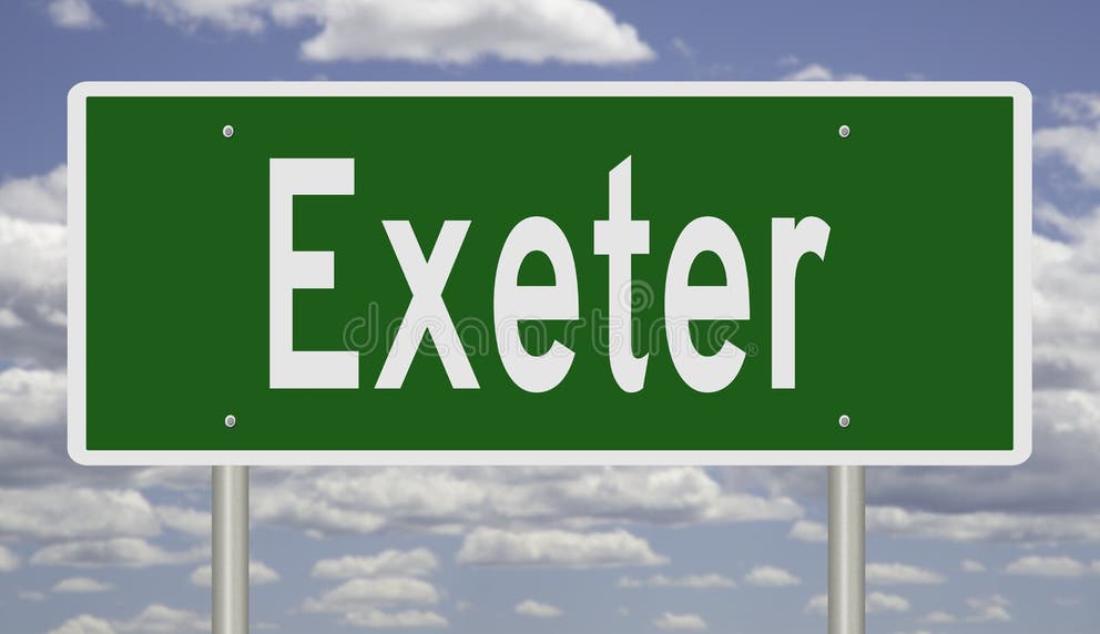 Highway sign for Exeter stock illustration. Illustration of street ...