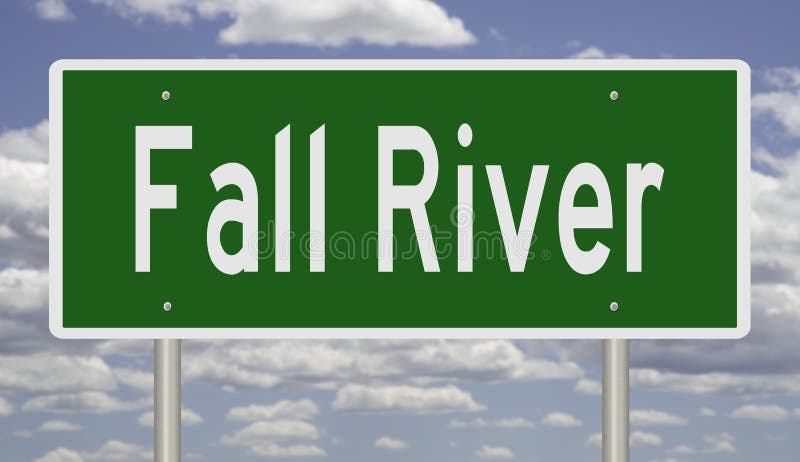 Highway Sign for Fall River Massachusetts Stock Illustration ...