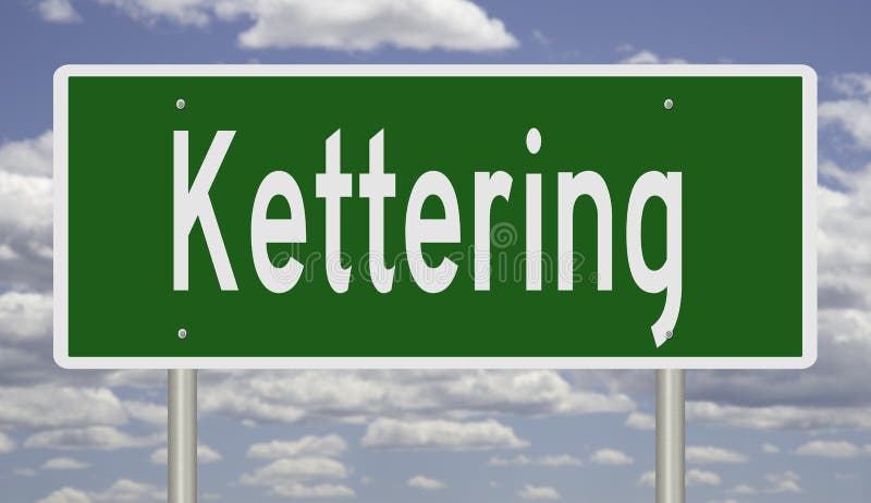 Highway Sign for Kettering Ohio Stock Illustration - Illustration of ...