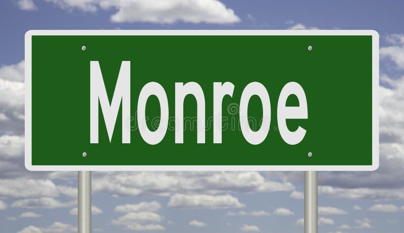 Highway Sign for Monroe North Carolina Stock Illustration ...