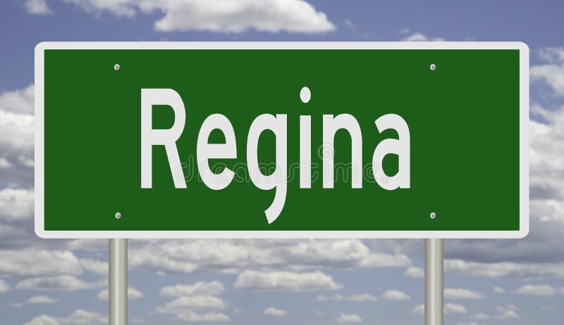 Highway Sign for Regina Saskatchawan Stock Illustration - Illustration ...