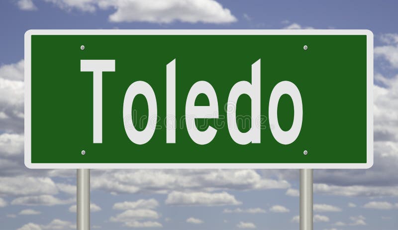 Toledo Ohio Road Sign Showing Population and Elevation Stock ...