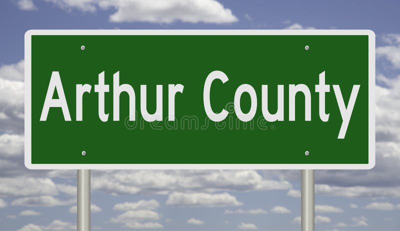 Highway Sign for Arthur County Stock Illustration - Illustration of ...