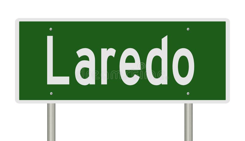 Laredo Road Sign Showing Population and Elevation Stock Illustration ...