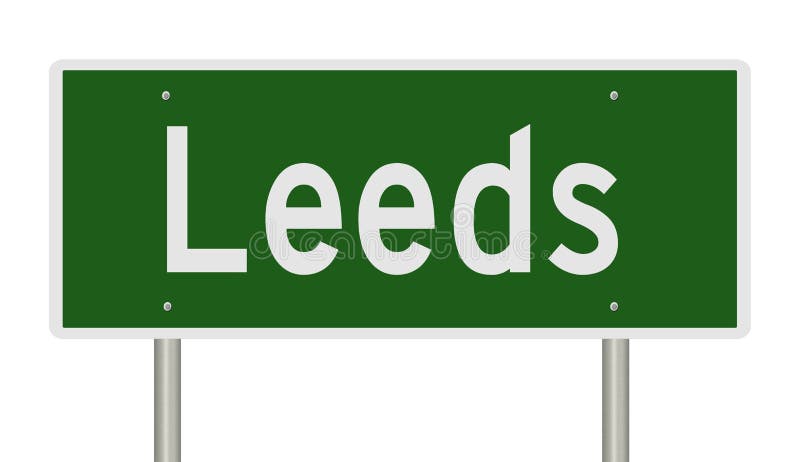 Highway sign for Leeds stock illustration. Illustration of kingdom ...