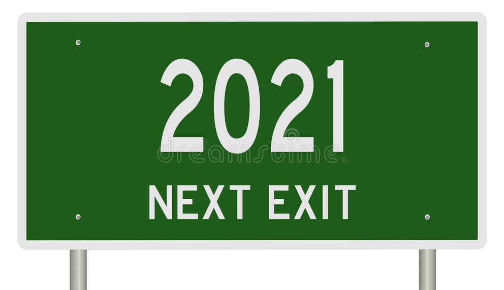 Highway sign for 2021 stock illustration. Illustration of space - 202976392