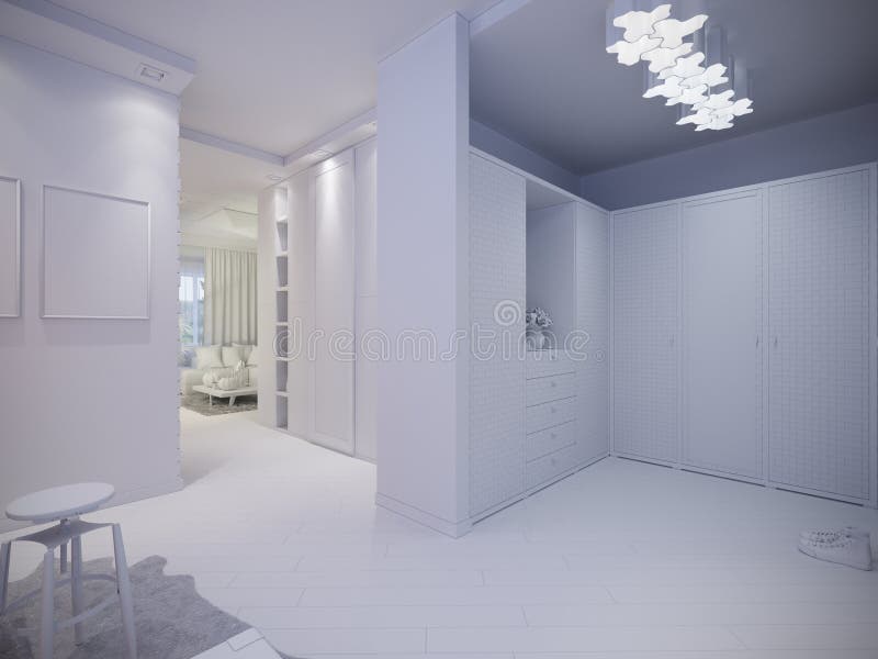 Rendering Hall Interior Design Stock Illustration - Illustration of ...