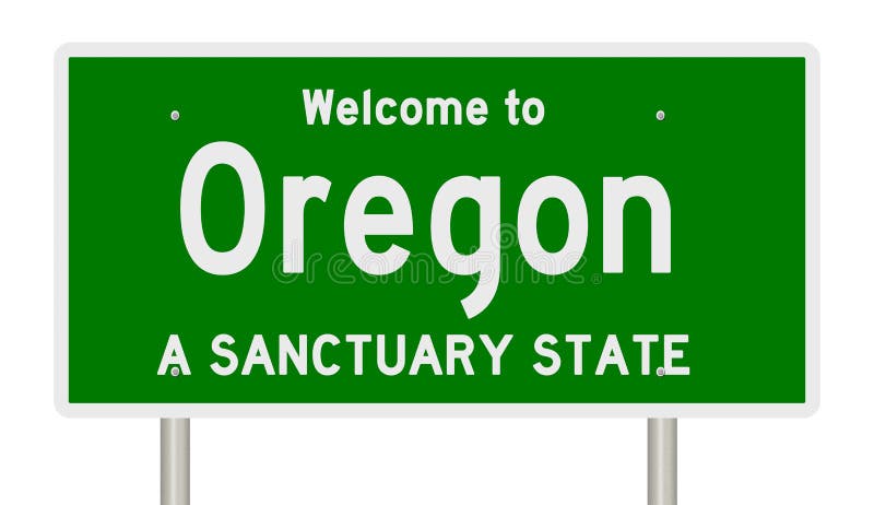 Rendering of Highway Sign for Sanctuary State Oregon Stock Illustration ...