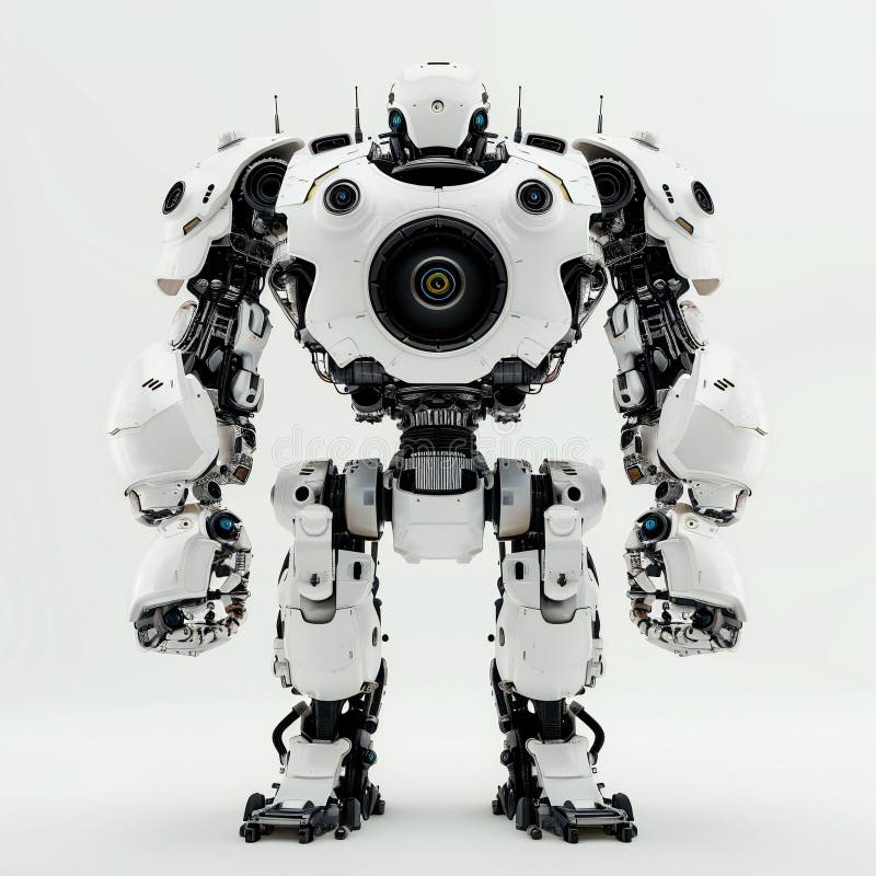 Rendering Humanoid Robot on a White Background with Clipping Path Stock ...