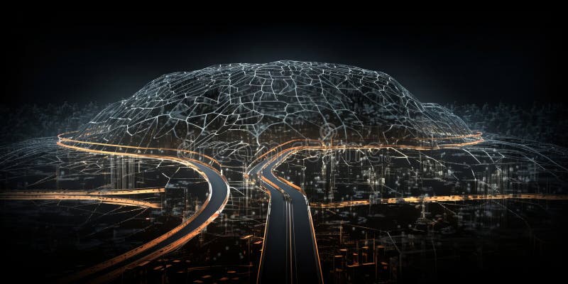 Rendering of a Hypothetical Freeway Route that Takes the Form of the ...