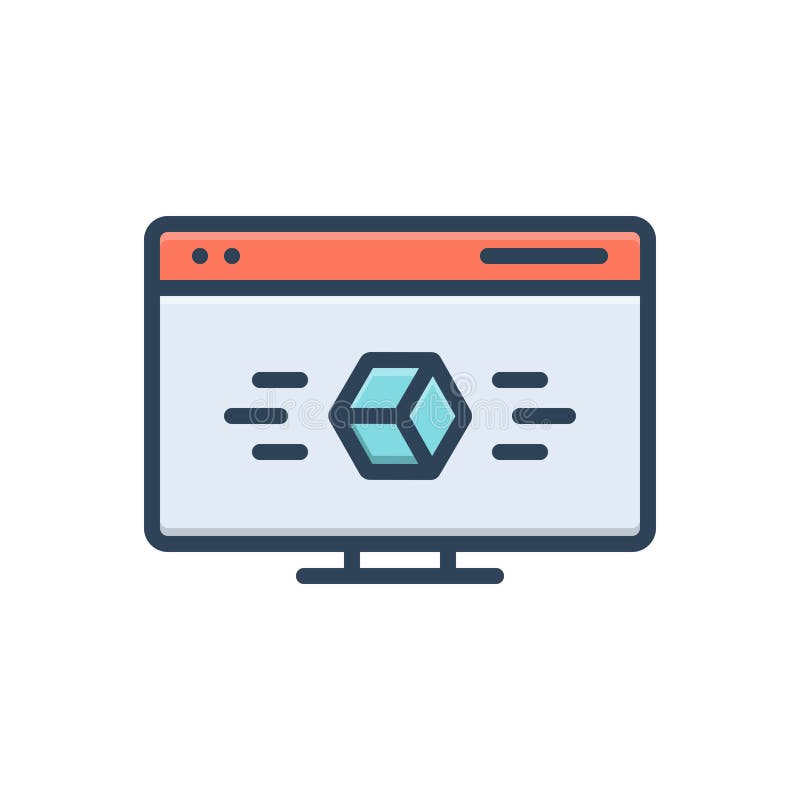 Color Illustration Icon for Rendering, Computer and Digital Stock ...