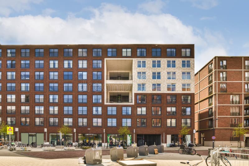 A Rendering of a Large Building with an Open Window Stock Image - Image ...