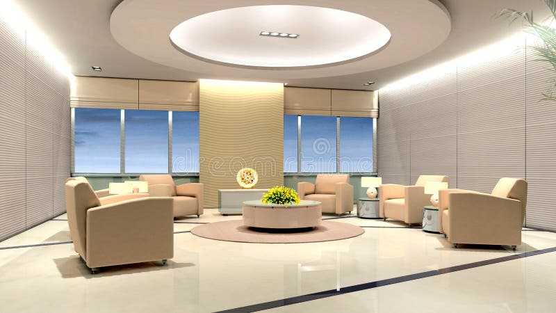 Rendering Modern office stock illustration. Illustration of boss - 14685752