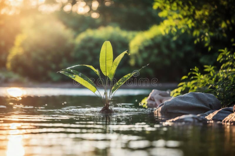 Rendering of Nurturing Nature at Sunset .AI Generated Stock ...