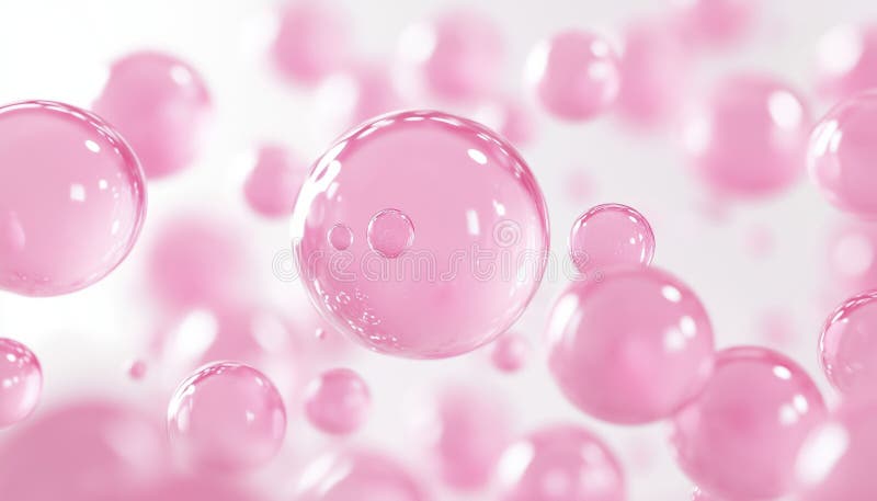 Rendering of Pink Liquid Bubbles Captured in Motion Stock Image - Image ...