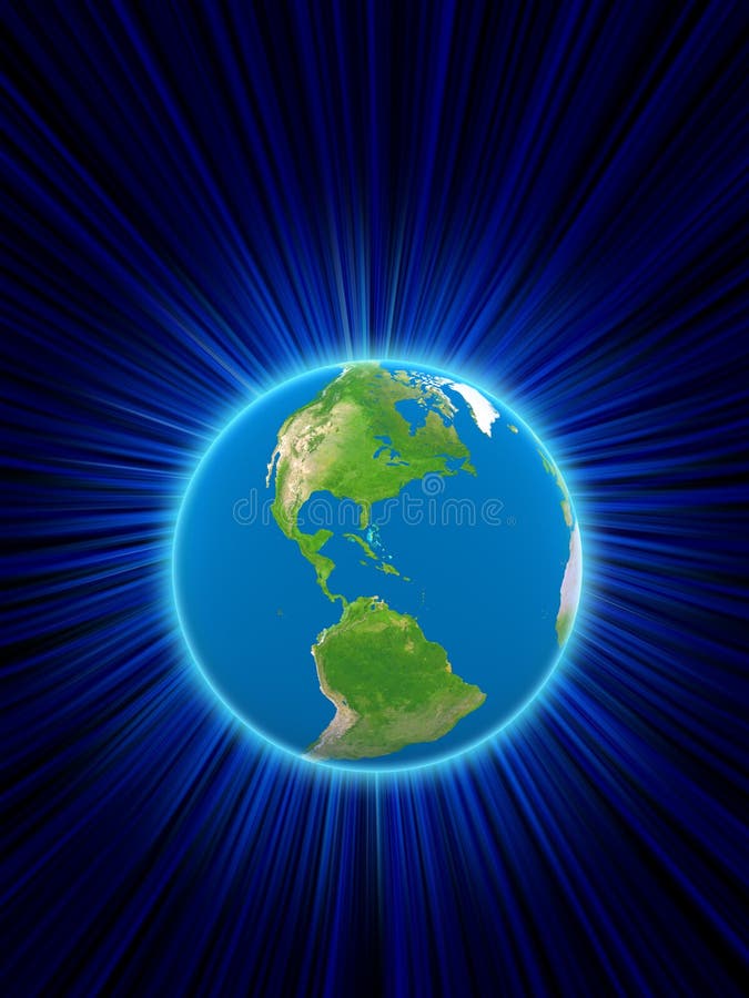Rendering of the Planet Earth Stock Illustration - Illustration of ...
