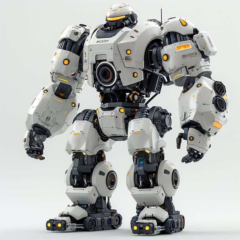 Rendering Robot on a Gray Background with a White Background Stock ...