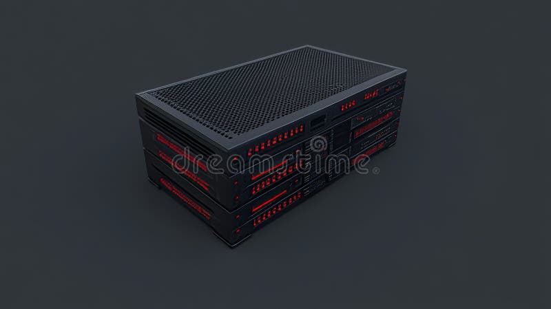 Rendering of a Server Rack Against the Wall of a Server Room in a Data ...