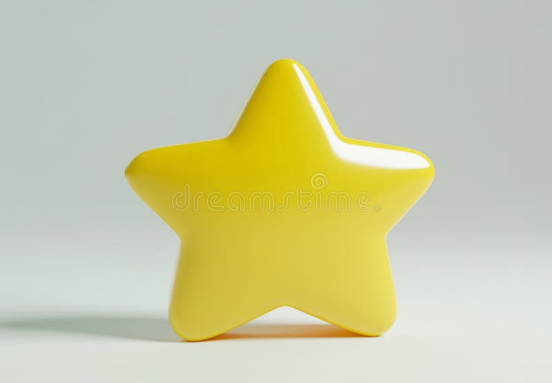 Rendering of the Shining Star Icon on Purple Background, Decorative ...