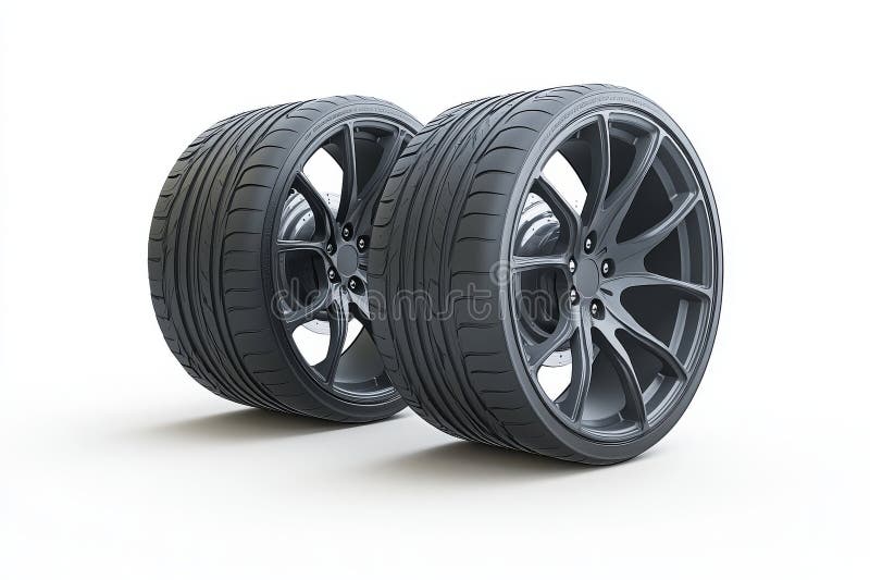 Rendering Silver Alloy Wheel Car Tire Stock Photos - Free & Royalty ...