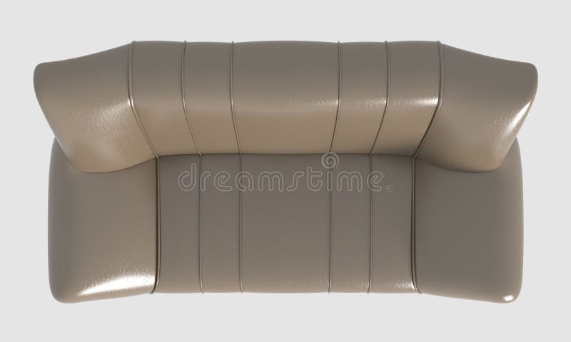 Rendering Sofa Top View on White Stock Illustration - Illustration of ...