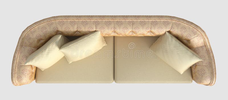 Rendering Sofa Top View on White Stock Illustration - Illustration of ...