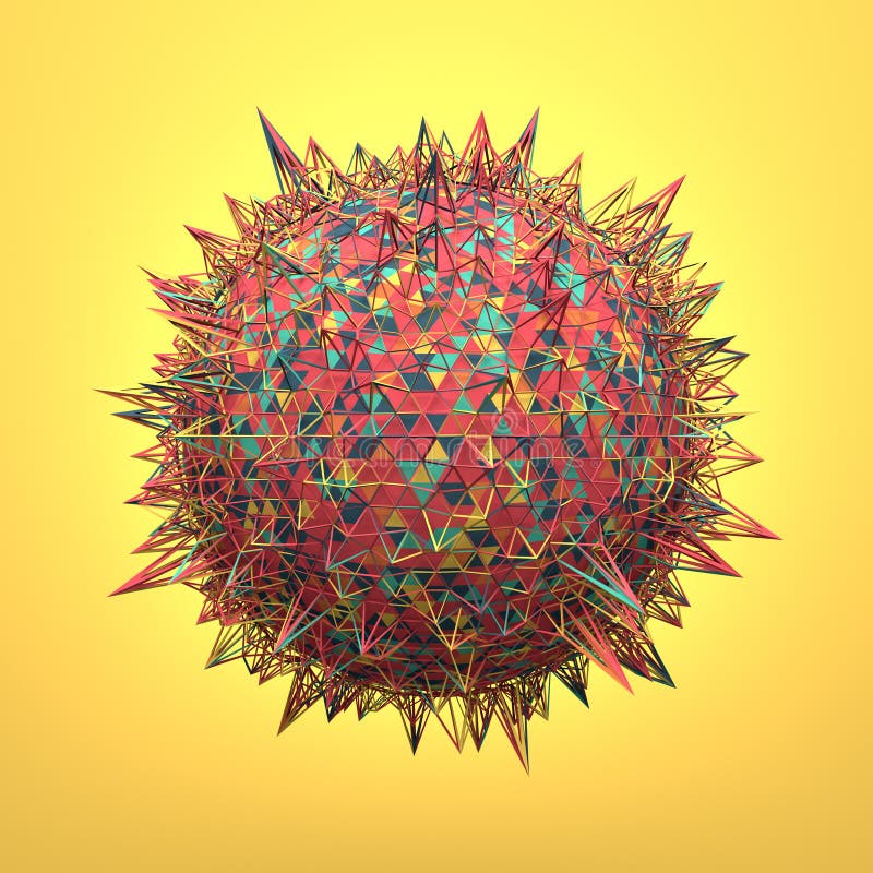 Rendering of Sphere with Chaotic Structure Stock Illustration ...