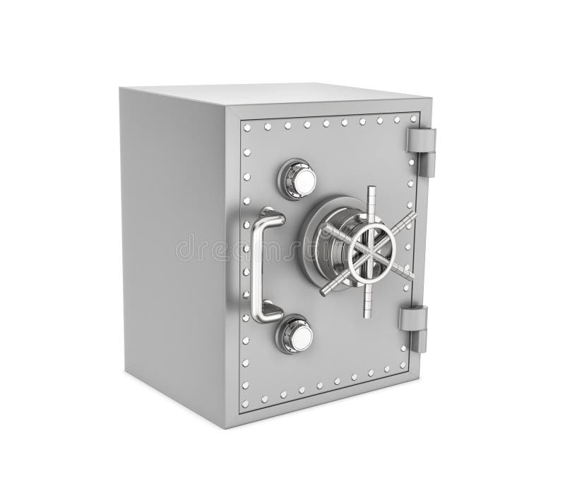 Rendering of Steel Safe Box with Open Door, Isolated on White ...