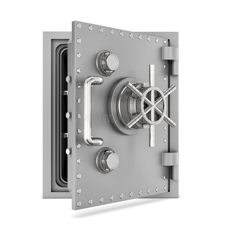 Rendering of Steel Safe Box with Open Door, Isolated on White ...
