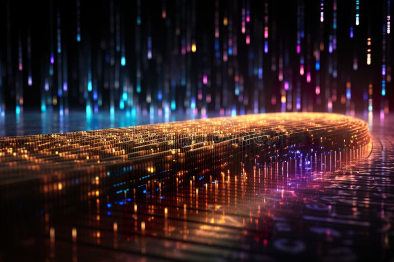 A Rendering Of A Technology Data Binary Code Network Background Stock