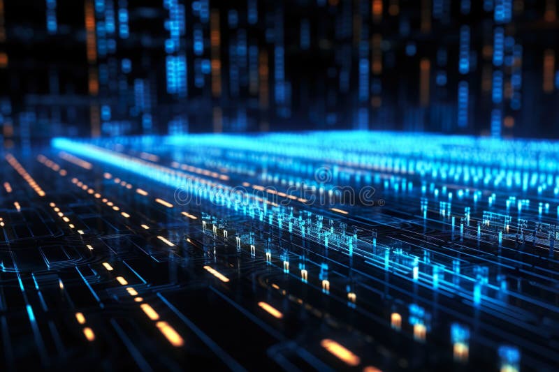 A Rendering Of A Technology Data Binary Code Network Background Stock