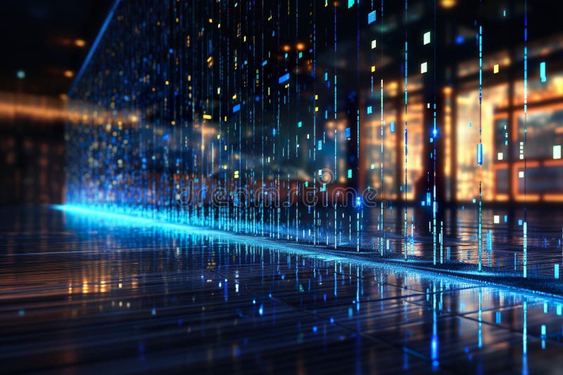A Rendering of a Technology Data Binary Code Network Background. Stock Illustration ...