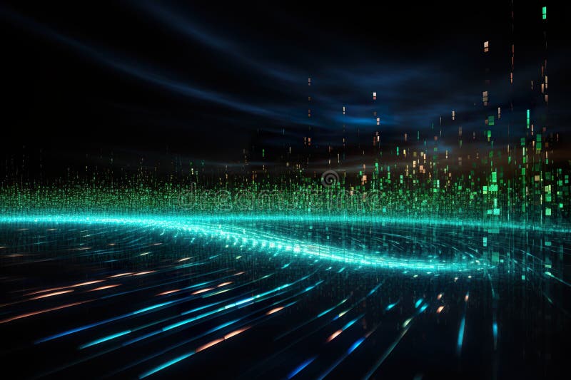 A Rendering of a Technology Data Binary Code Network Background. Stock Image - Image of data ...
