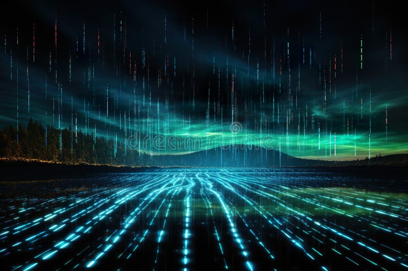 A Rendering of a Technology Data Binary Code Network Background. Stock Photo - Image of ...