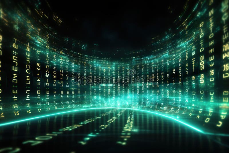 A Rendering of a Technology Data Binary Code Network Background. Stock Image - Image of business ...