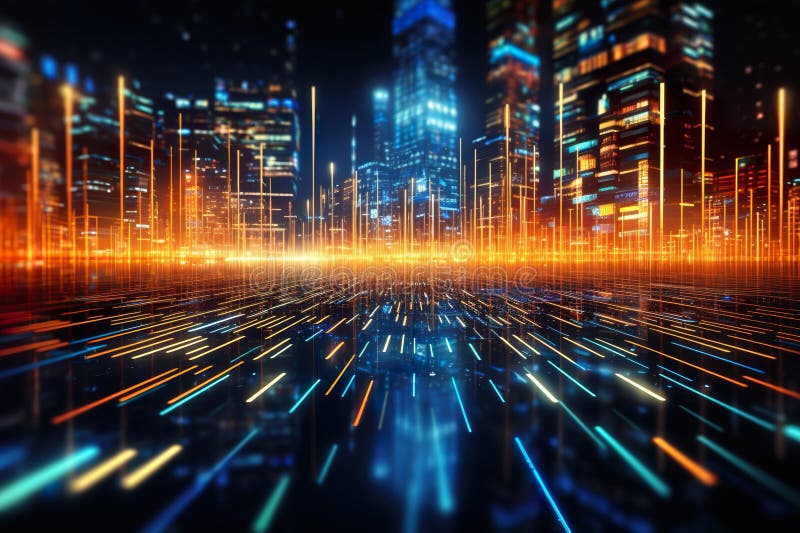 A Rendering of a Technology Data Binary Code Network Background. Stock ...