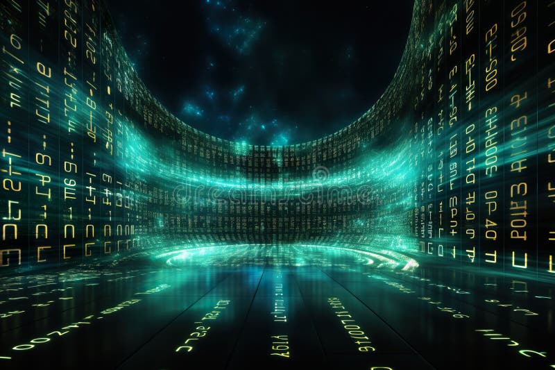A Rendering of a Technology Data Binary Code Network Background. Stock Photo - Image of coding ...
