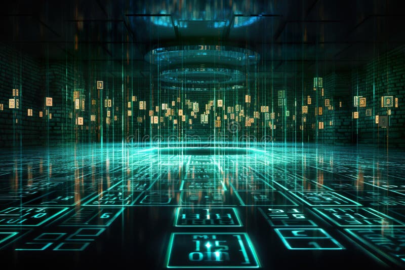 A Rendering of a Technology Data Binary Code Network Background. Stock Photo - Image of fractal ...