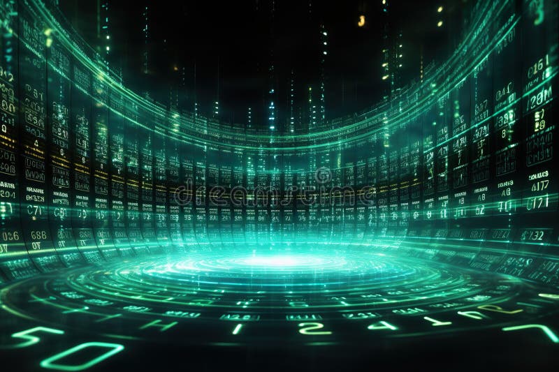 A Rendering of a Technology Data Binary Code Network Background. Stock ...