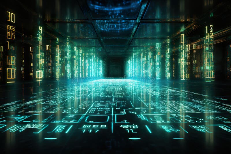 A Rendering of a Technology Data Binary Code Network Background. Stock Photo - Image of ...