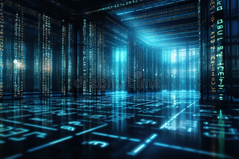 A Rendering of a Technology Data Binary Code Network Background. Stock ...